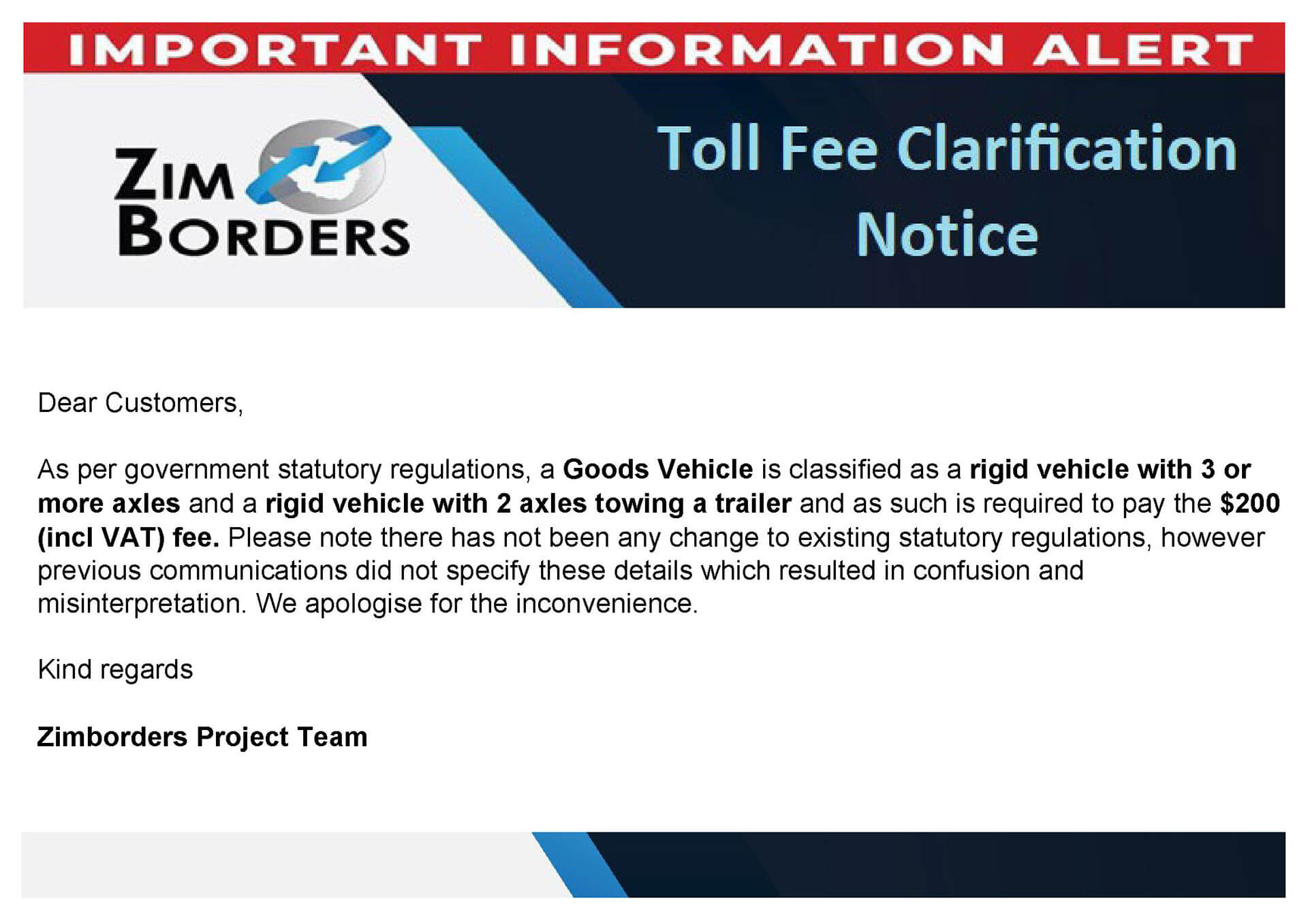 Beitbridge Border Post Class Notice - Zimborders